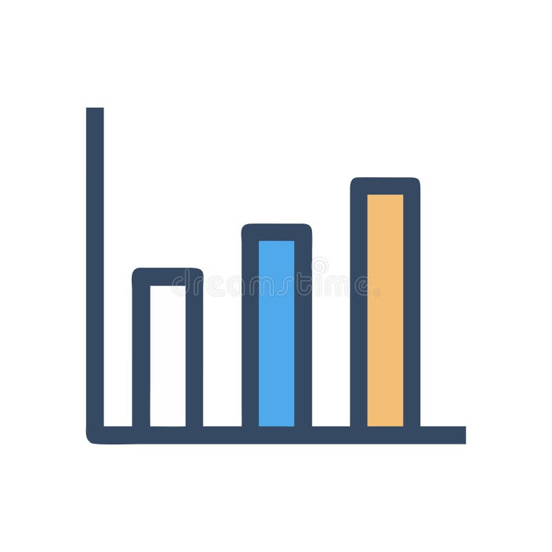 Stylish Bar Chart Icon stock illustration. Illustration of data - 351630094