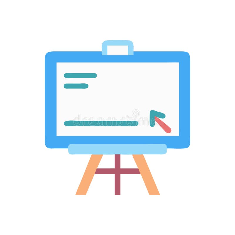 Stylish Digital Whiteboard Icon Stock Illustration - Illustration of ...