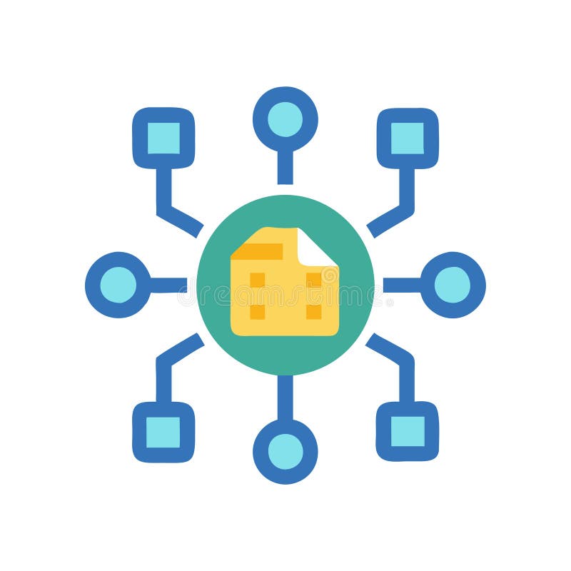 Stylish Distributed Ledger Icon Stock Illustration - Illustration of ...