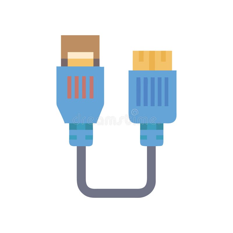 Stylish Ethernet Cable Icon Stock Vector - Illustration of graphic ...