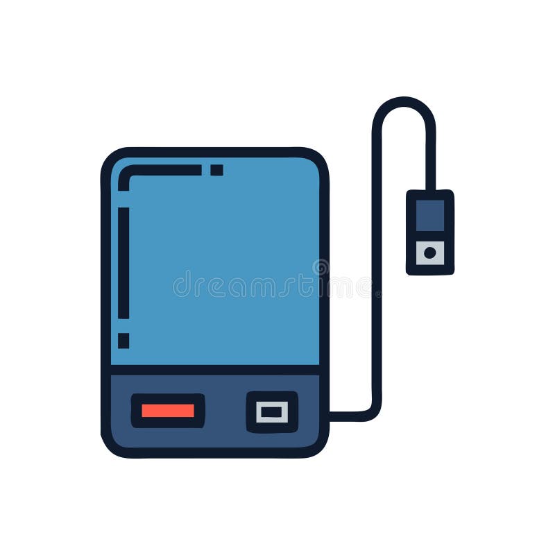 Stylish External Hard Drive Icon Stock Vector - Illustration of cloud ...