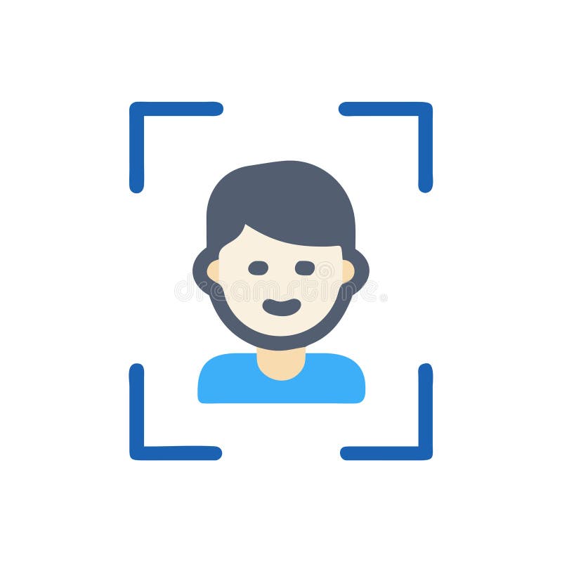 Stylish Face Recognition Icon Stock Vector - Illustration of data ...