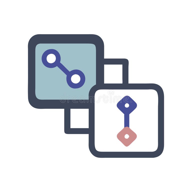 Stylish Git Version Control Icon Stock Vector - Illustration of ...