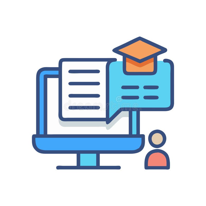 Stylish Learning Management System Icon Stock Vector - Illustration of ...