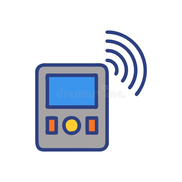 Stylish RFID Reader Icon stock vector. Illustration of transportation ...