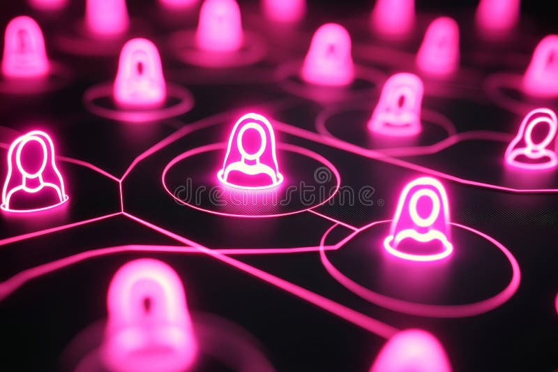 Stylish Icons are Used To Represent Individuals in a Modern Digital ...