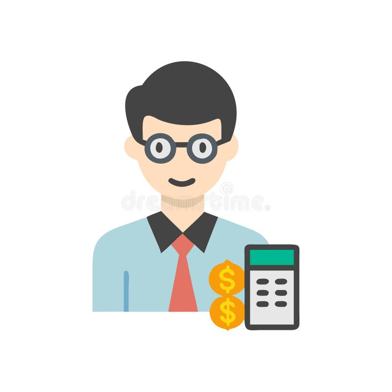 Stylish Accountant Icon Illustration Stock Vector - Illustration of ...