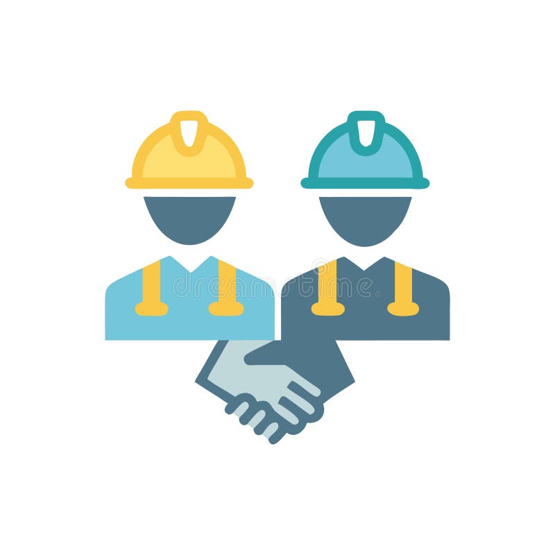 Stylish Construction Partnership Icon Illustration Stock Illustration ...
