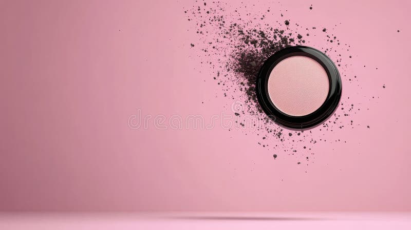 Pink Blush Compact Powder Makeup Cosmetic Product with Powder Explosion ...