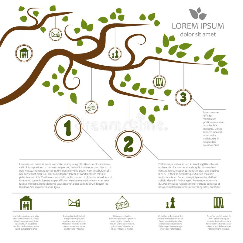 Stylish Infographics with a Tree for a Specific Design and a Place for ...