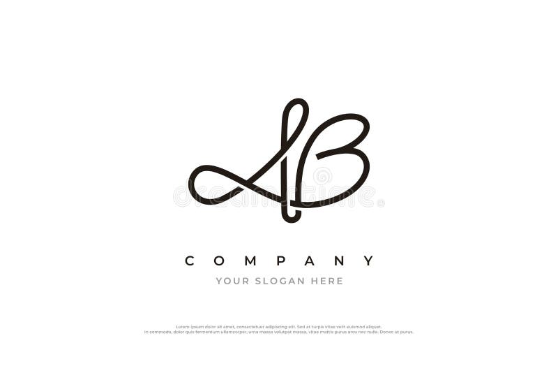 Stylish Initial Letter AB Monogram Logo Design Vector Stock Vector ...