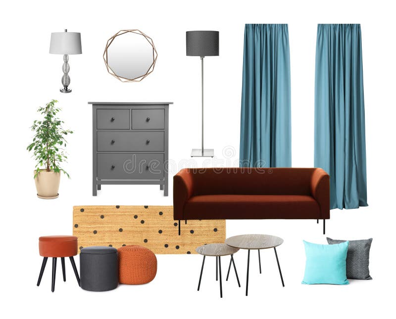 Stylish Interior Design. Different Decorative Elements and Furniture on ...