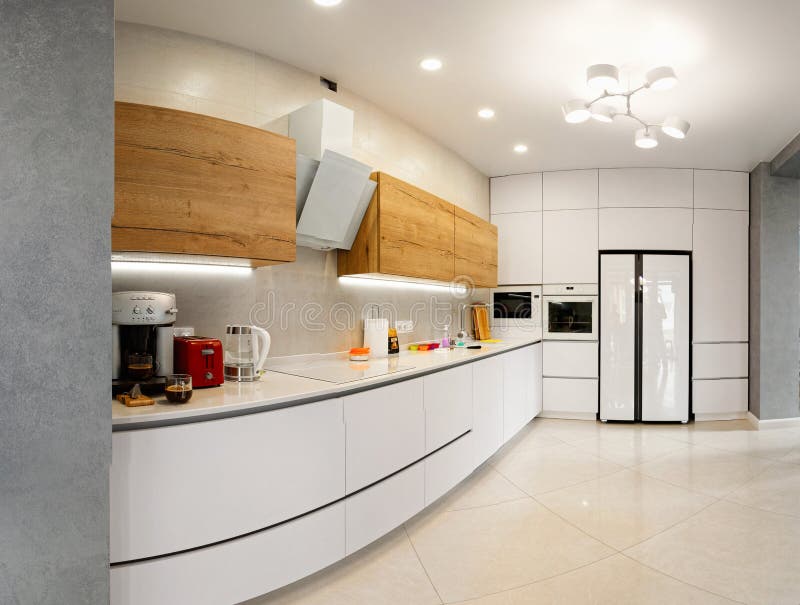 Stylish Interior Design Room Private House Kitchen Stock Image - Image ...