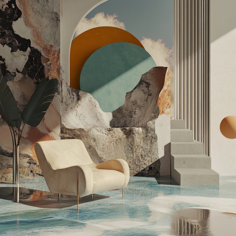 Modern Abstract Interior Design with Geometric Shapes and Natural ...