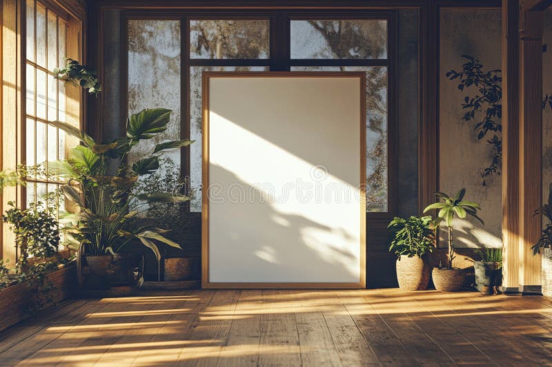 A Stylish Japanese Room Interior Features a Generative Rectangular ...
