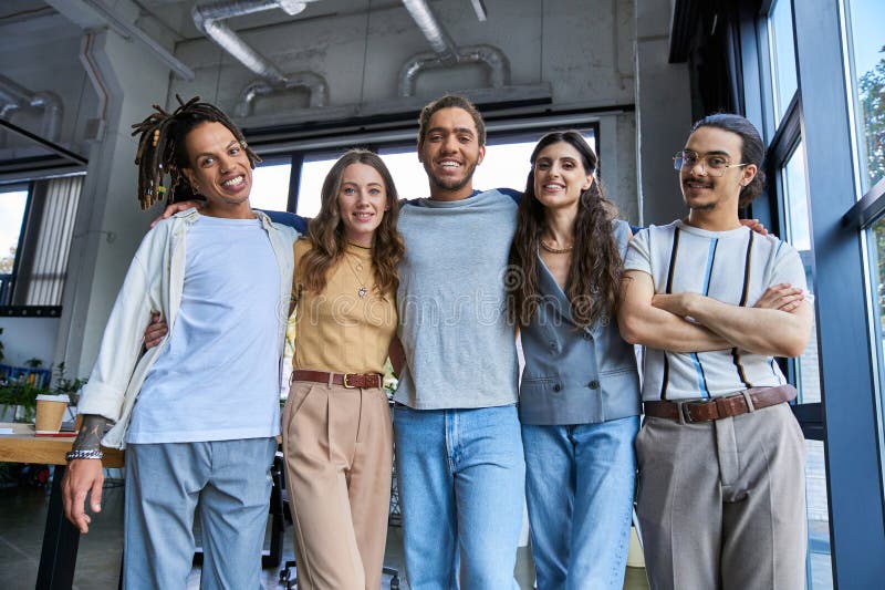 Stylish and Joyful Multicultural Managers Looking Stock Photo - Image ...