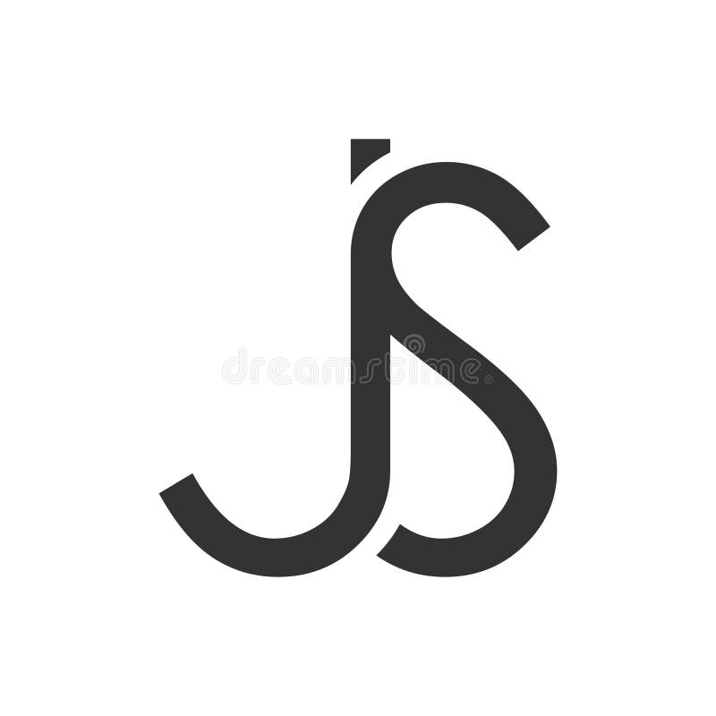 Stylish JS Symbol for a Brand Identity. Elegant Black Monogram Logo ...