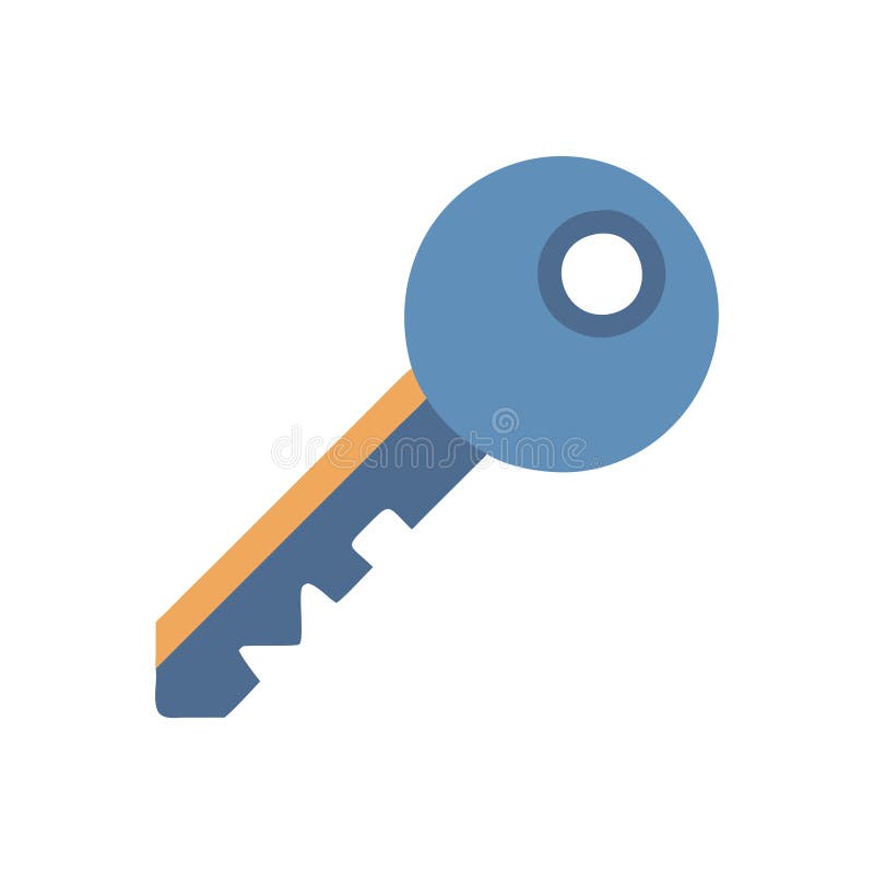 Stylish Key Icon for Authentication Stock Illustration - Illustration ...