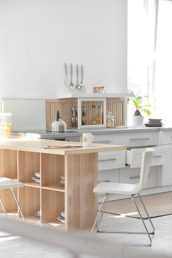 Stylish Kitchen Interior Setting. Stock Photo - Image of fashion ...