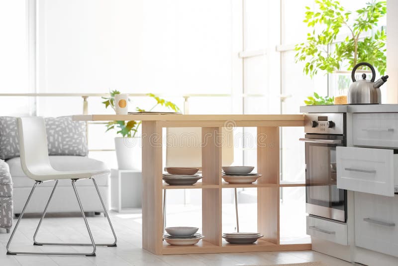 Stylish Kitchen Interior Setting. Idea for Home Stock Photo - Image of ...