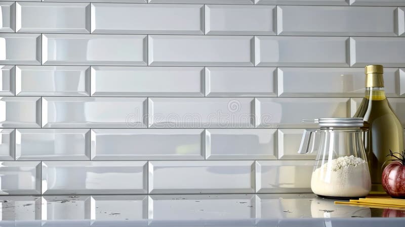 Stylish Kitchen Setup Features a Sleek Tile Backsplash and Essential ...