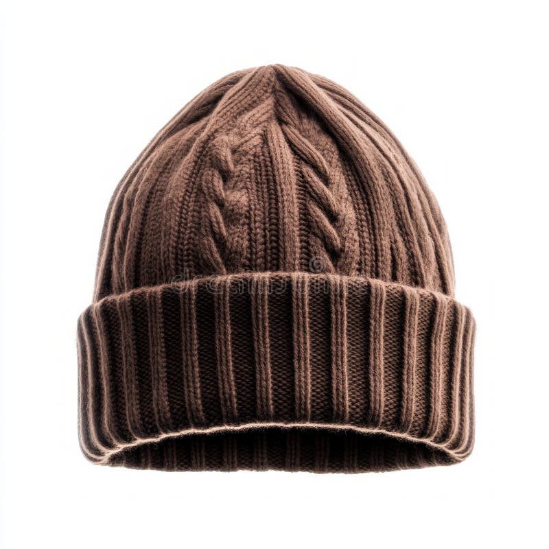 Stylish Knitted Hat Isolated on White Background Stock Illustration ...