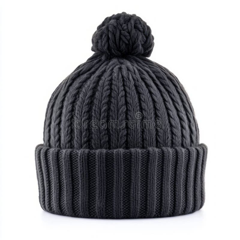 Stylish Knitted Hat Isolated on White Background Stock Illustration ...