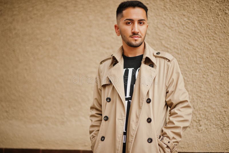 Stylish Kuwaiti Man at Trench Coat Stock Image - Image of arab, hipster ...