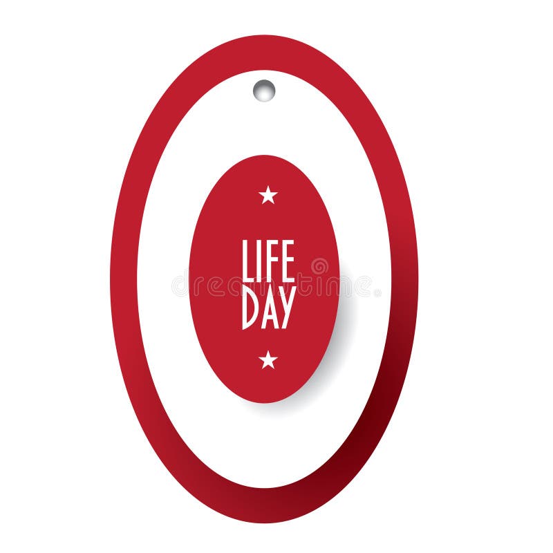 Stylish label for Life Day stock vector. Illustration of label - 356824265