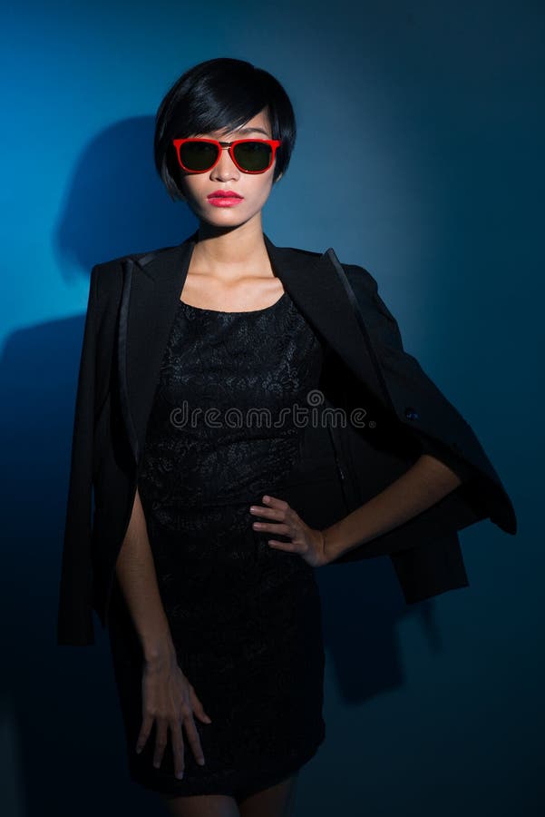 Stylish lady stock photo. Image of cheerful, candid, brunette - 30631290