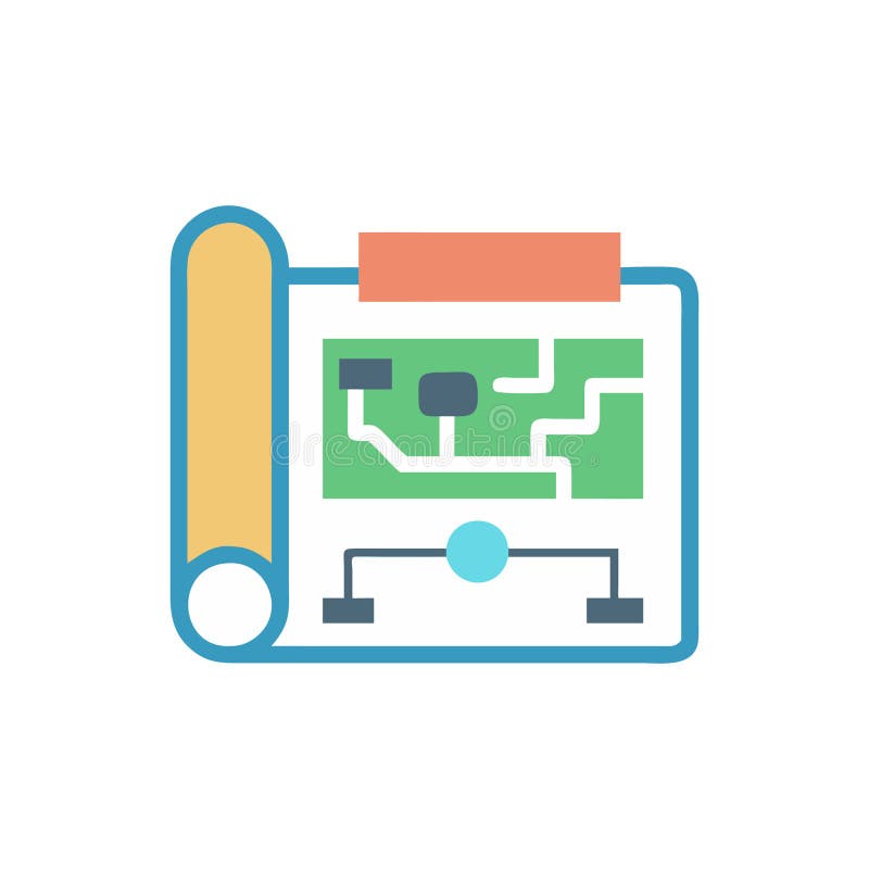 Stylish Land Use Plan Icon Illustration Stock Illustration ...