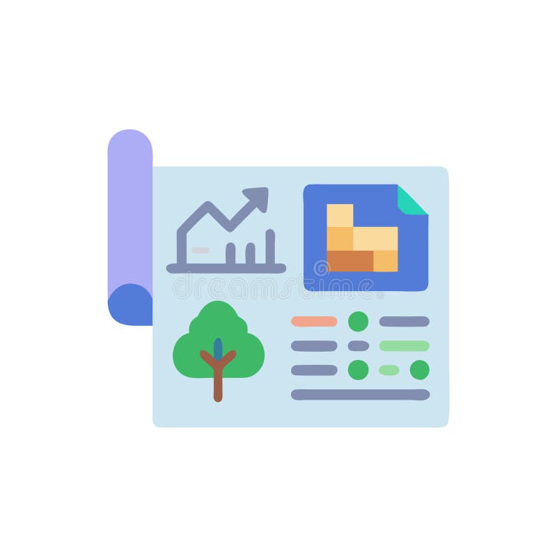 Stylish Land Use Planning Icon Illustration Stock Illustration ...