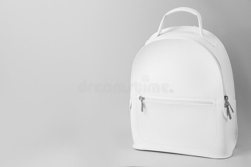 Stylish Leather Urban Backpack on White Background Stock Image - Image ...