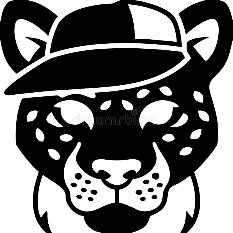 Stylish Leopard Face Vector with Hip Hop Cap for Creative Designs Stock ...