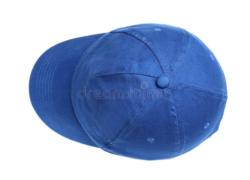 Stylish Light Blue Baseball Cap Isolated on White, Top View Stock Image ...