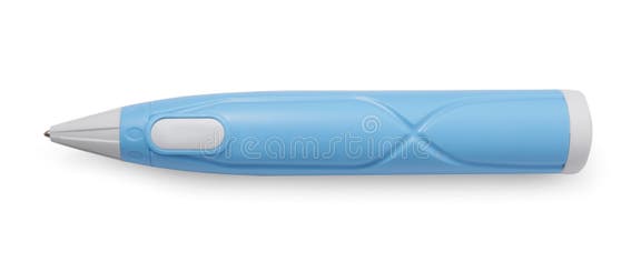 Stylish Light Blue 3D Pen Isolated on White Stock Image - Image of ...