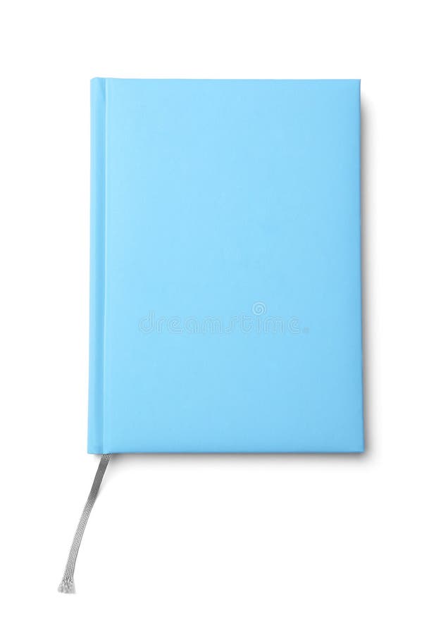Stylish Light Blue Notebook Isolated on White Stock Photo - Image of ...