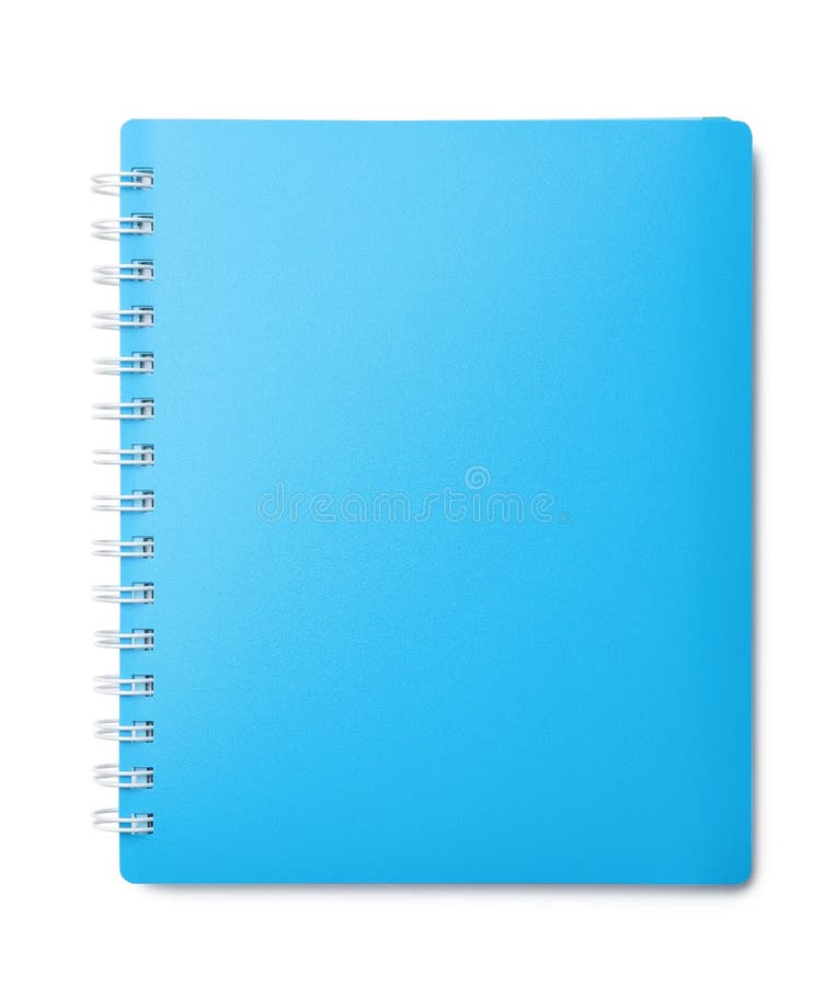 Stylish Light Blue Notebook Isolated on White, Top View Stock Image ...