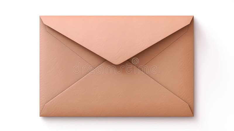 Stylish Light Brown Envelope Design on White Background Stock ...