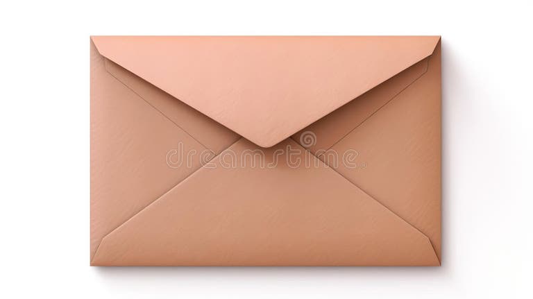 Stylish Light Brown Envelope Design on White Background Stock ...