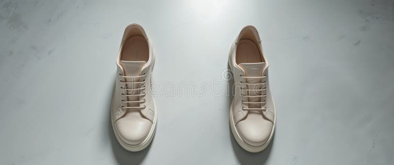 Stylish Light Colored Shoes on Light Surface. Stock Photo - Image of ...
