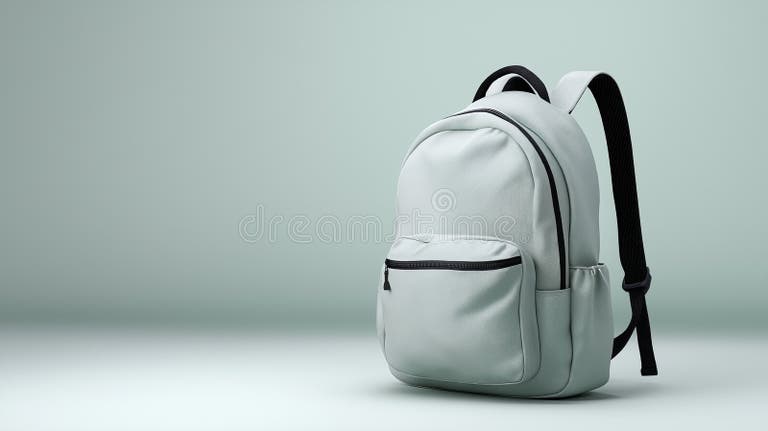 Stylish Light Gray Backpack Positioned on a Smooth Surface for Display ...