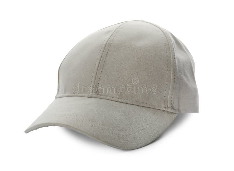 Stylish Light Grey Baseball Cap on White Background Stock Photo - Image ...