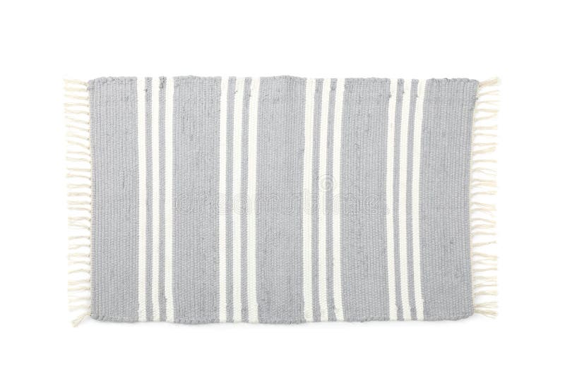 Stylish Light Grey Rug Isolated on White, Top View. Interior Accessory ...