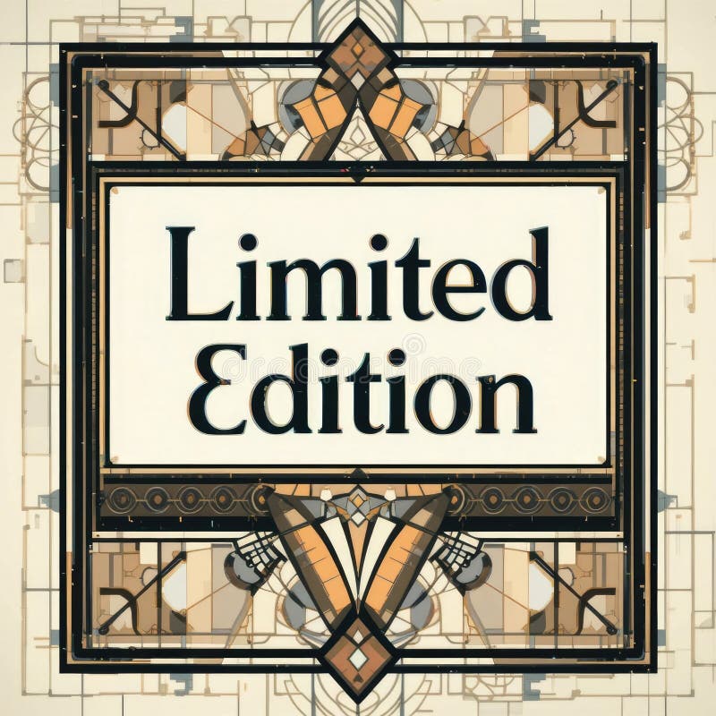 Stylish Limited Edition Text in Elegant Art Deco Frame Stock Image ...