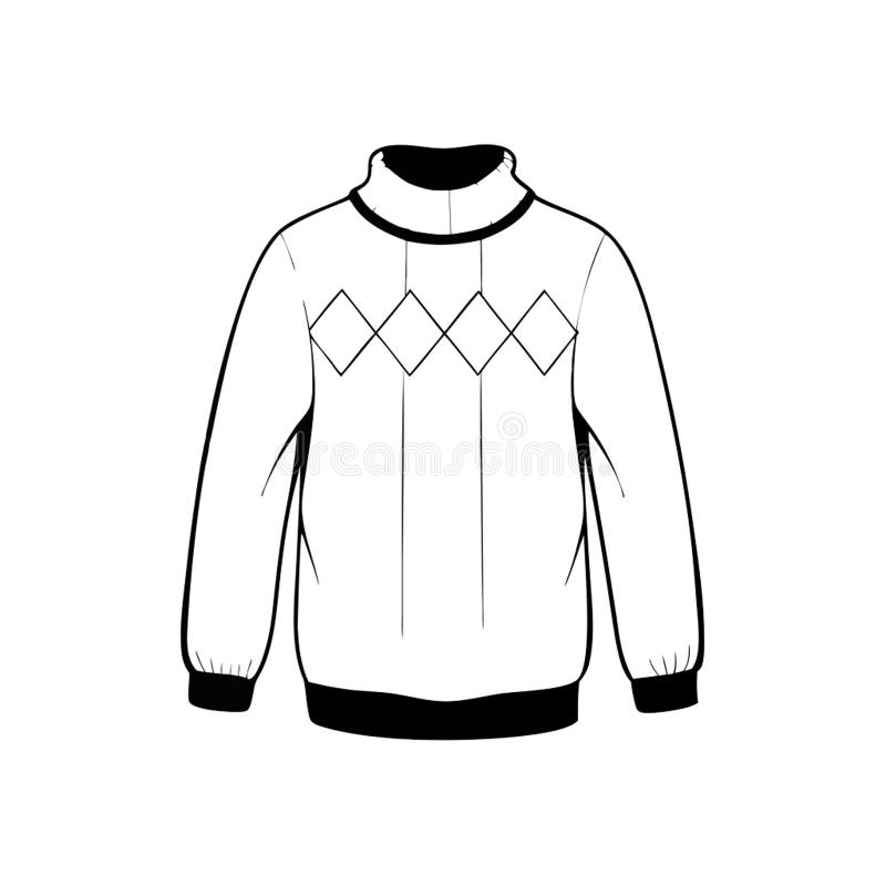 Stylish Line Art Knitted Jumper with Transparent Background for ...