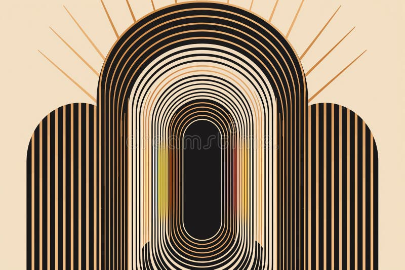 Stylish Linear Ornaments: Geometric Striped Backgrounds with Arches ...