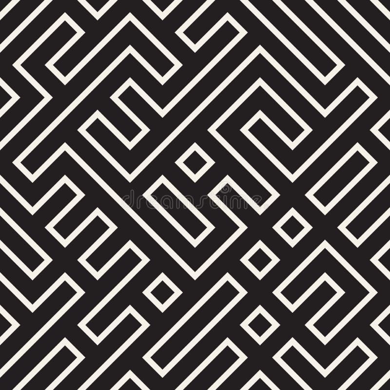 Stylish Lines Lattice. Ethnic Monochrome Texture. Abstract Geometric ...