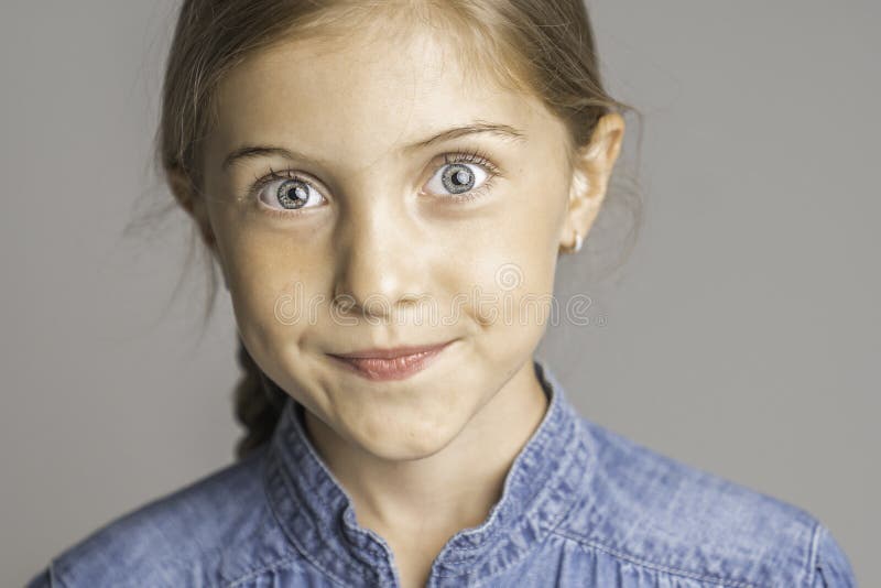 Stylish Little Girl Portrait in the Studio Stock Photo - Image of ...