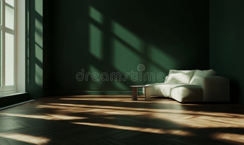 Stylish Living Room Design Modern Touch Green Wall Featuring Textured ...